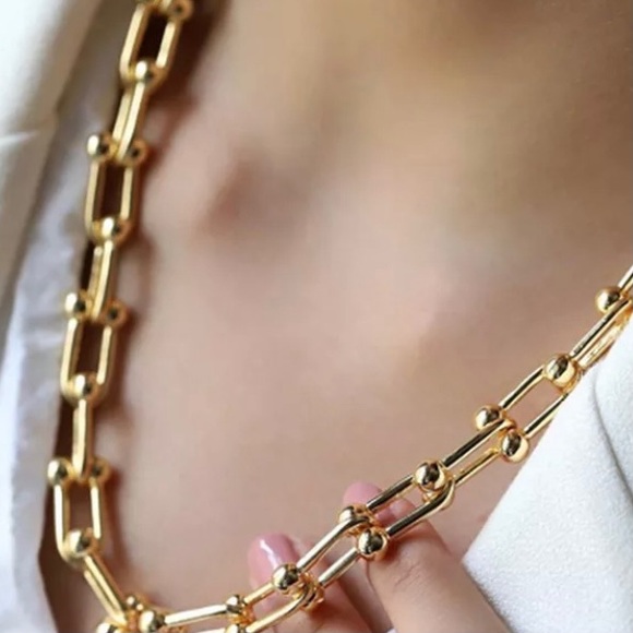 Jewelry | Bohemian Chocker U Link Gold Color Alloy Metal Chain Necklace ...